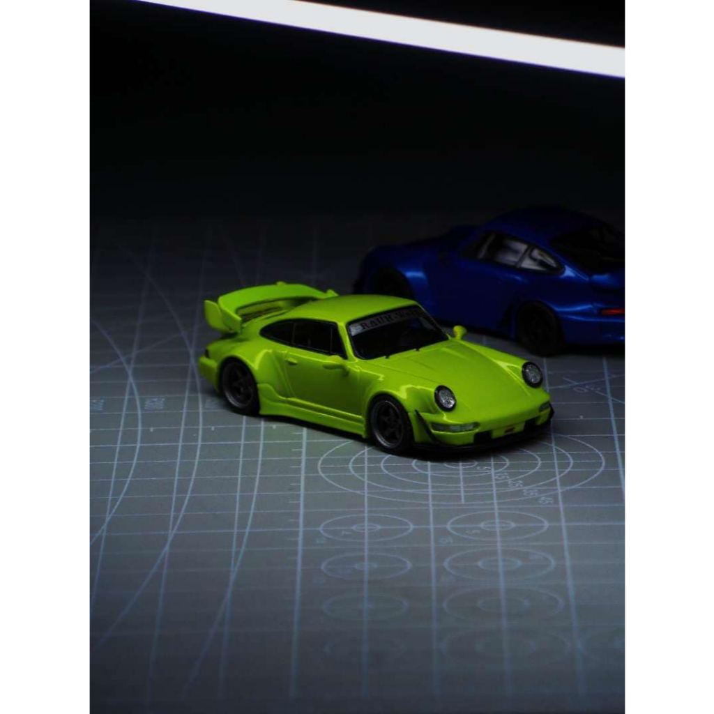 DEcode 1/64 保時捷 Porsche RWB 964 930 亮綠 透明藍 合金模型車 小車 超跑 | 蝦皮購物