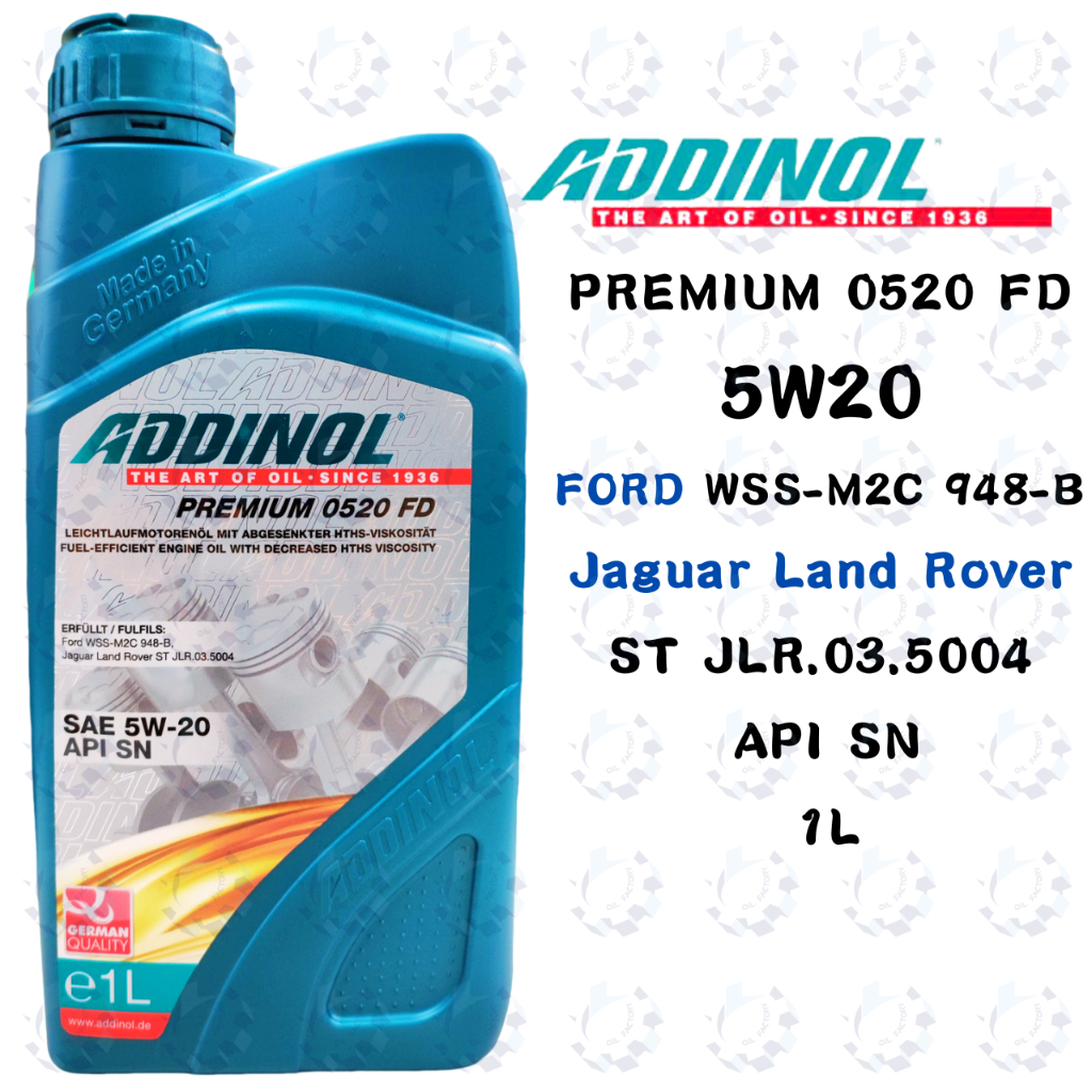 『油工廠』ADDINOL PREMIUM 0520 FD 5W20 948B ST JLR.03.5004 1L FOR | 蝦皮購物