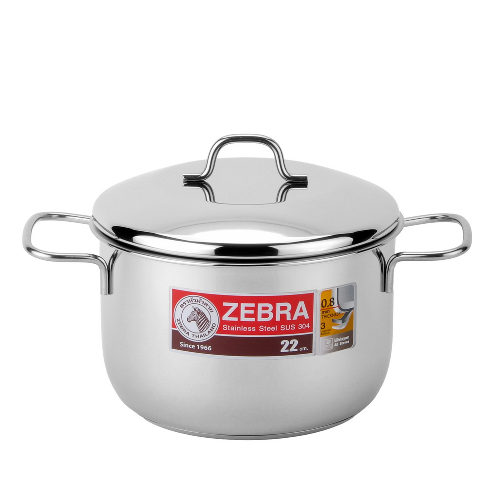 【ZEBRA斑馬牌】INFINITY 22CM 三層底湯鍋 4.5L【304不銹鋼 導磁底 雙耳鍋 IH電磁爐可用】 | 蝦皮購物