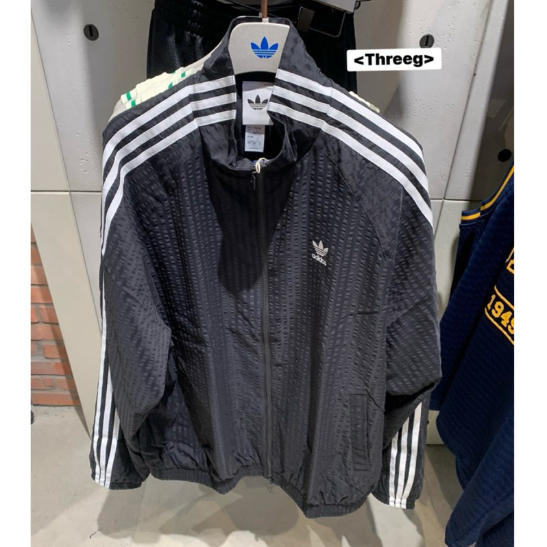 Threeg ADIDAS OG OVERSIZE 運動外套 高領 復古 寬鬆版型 黑白 男款 KC2605 | 蝦皮購物
