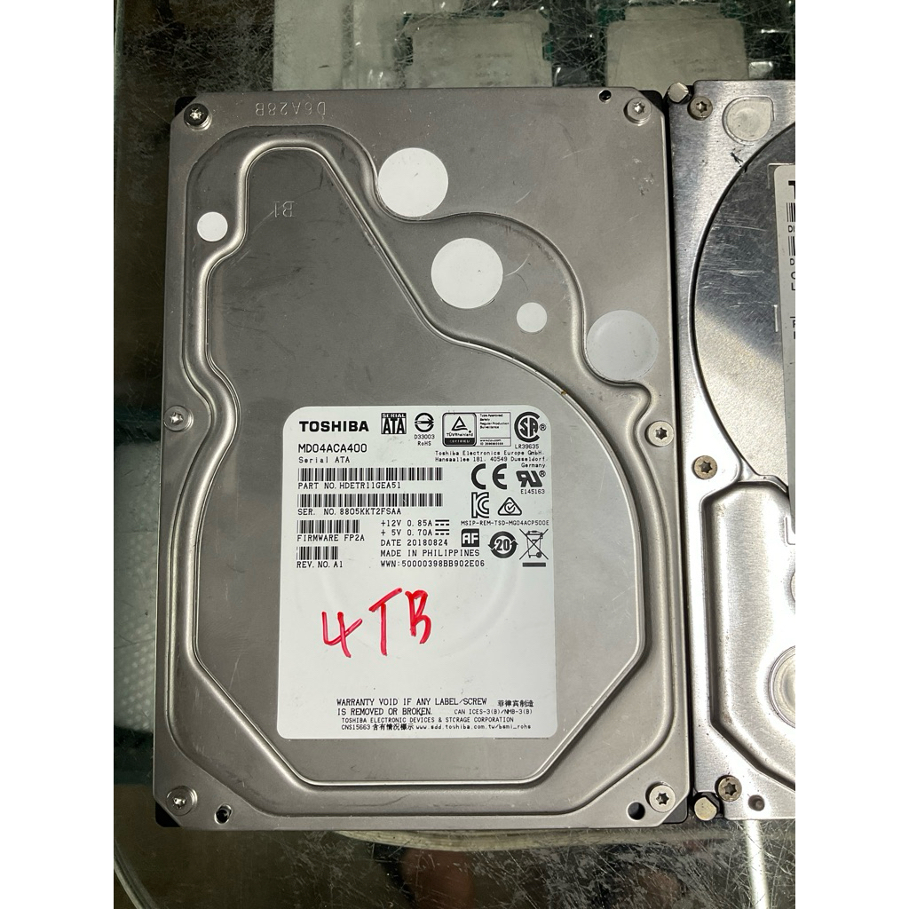 Toshiba 4TB 3.5吋 健康度 100% 功能正常 如圖 | 蝦皮購物