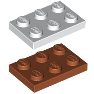 LEGO 302101 3021 白色 深橘色 2x3 薄板 | 蝦皮購物