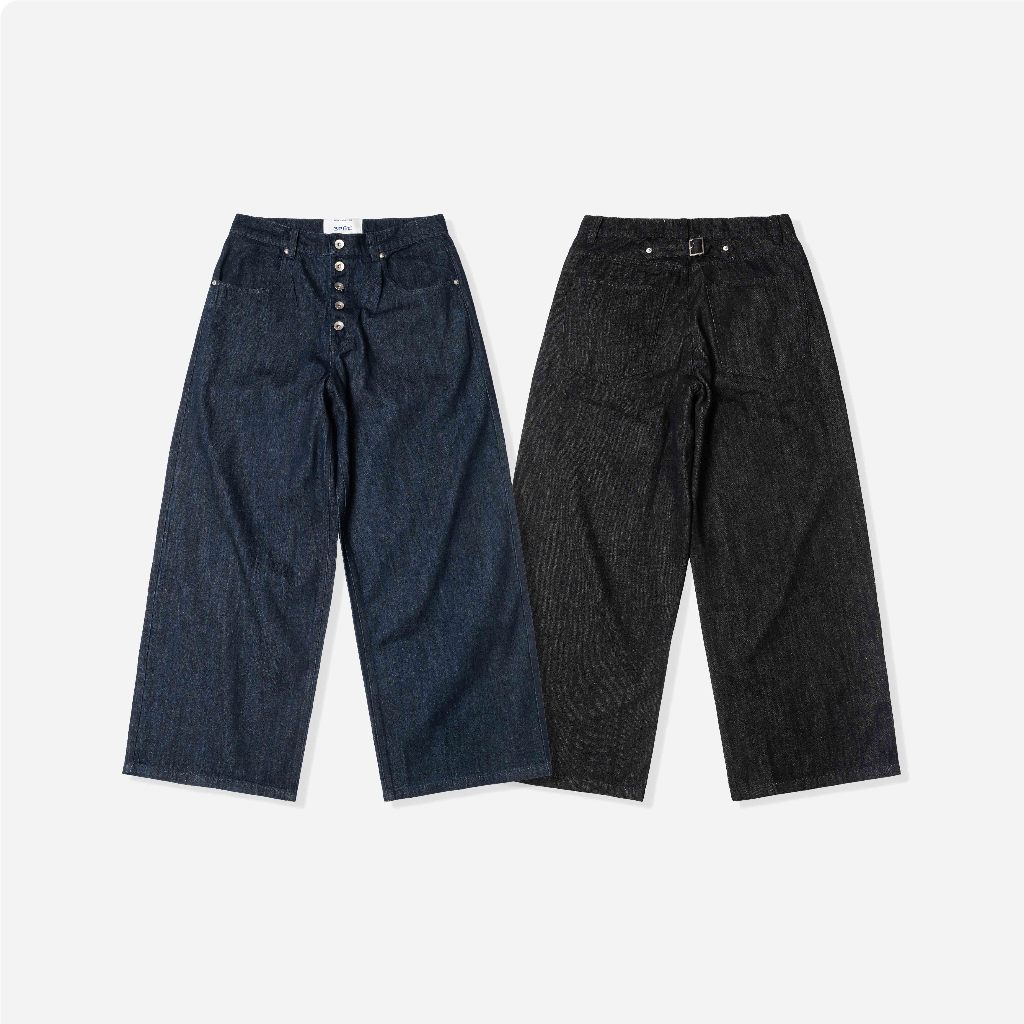 = 3 POINTER = 3Pfit SOLID BUTTON STRAIGHT DENIM | 蝦皮購物