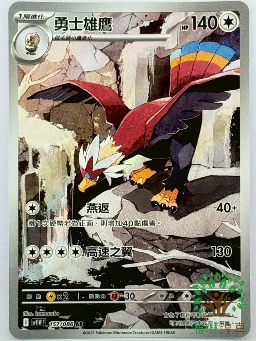 【湘琳淳真】寶可夢 PTCG 勇士雄鷹 AR SV11W 157 全圖 閃卡 純白閃焰 中文 正版 卡牌 | 蝦皮購物