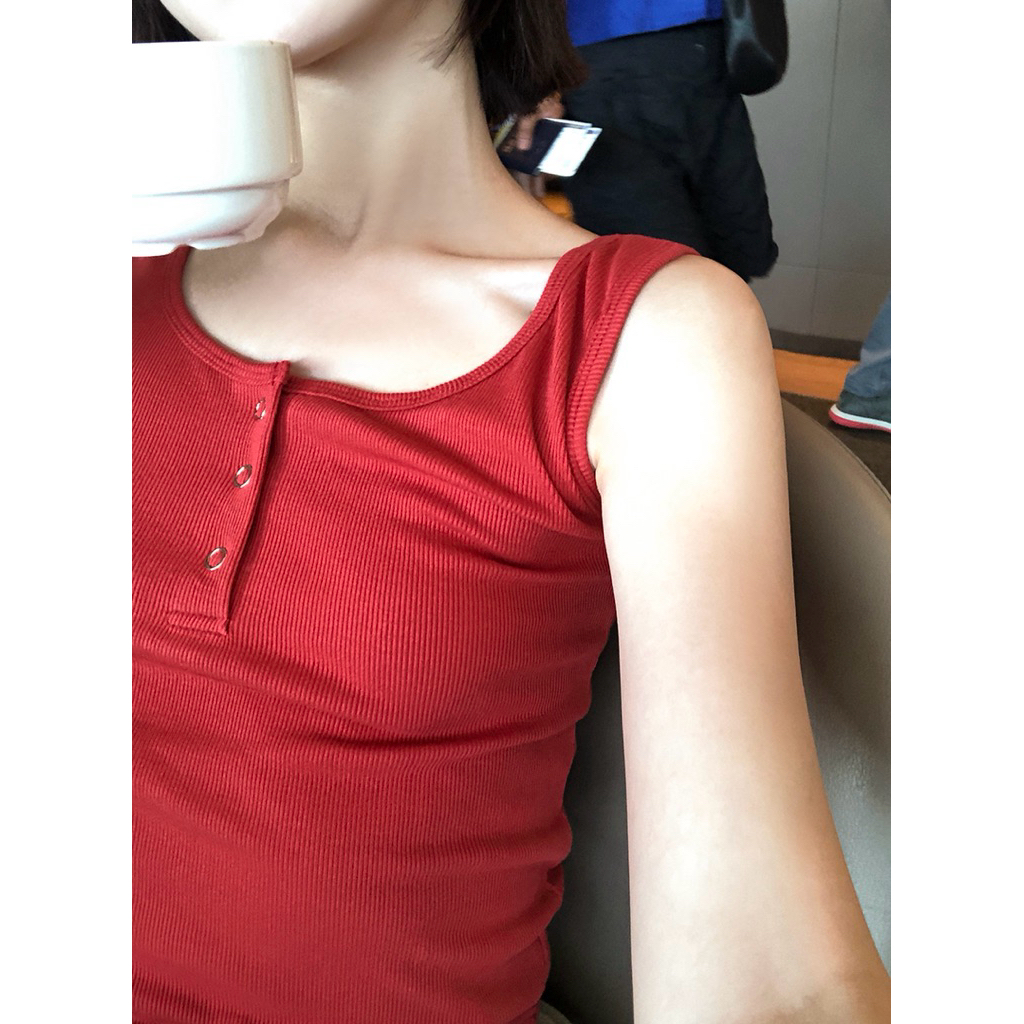 韓國98doci 98度c 背心 無袖 排扣 SNAP BUTTON SLEEVELESS | 蝦皮購物