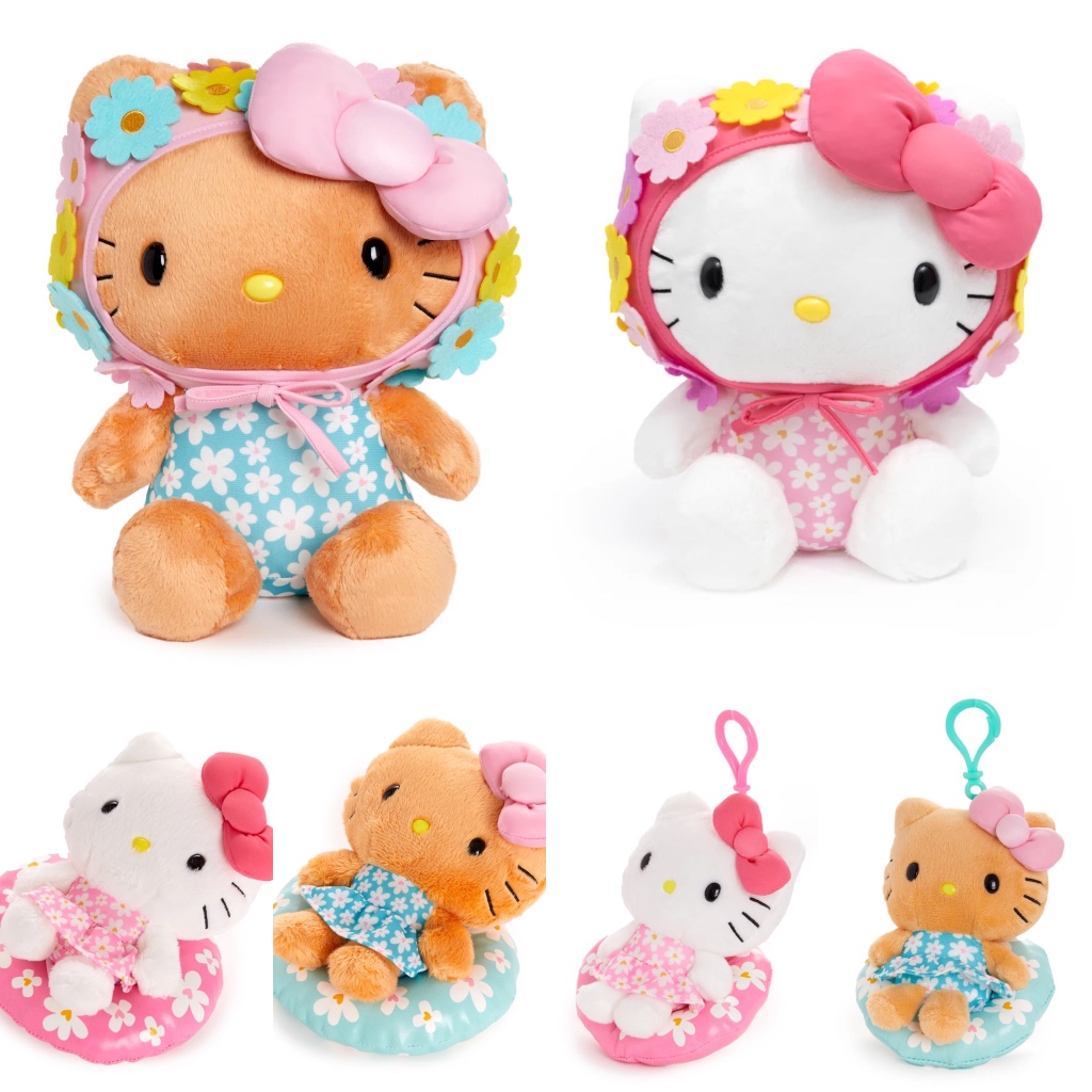 三麗鷗 Hello Kitty 曬黑 美國限定 夏天花花泳裝 玩偶 娃娃吊飾 | 蝦皮購物