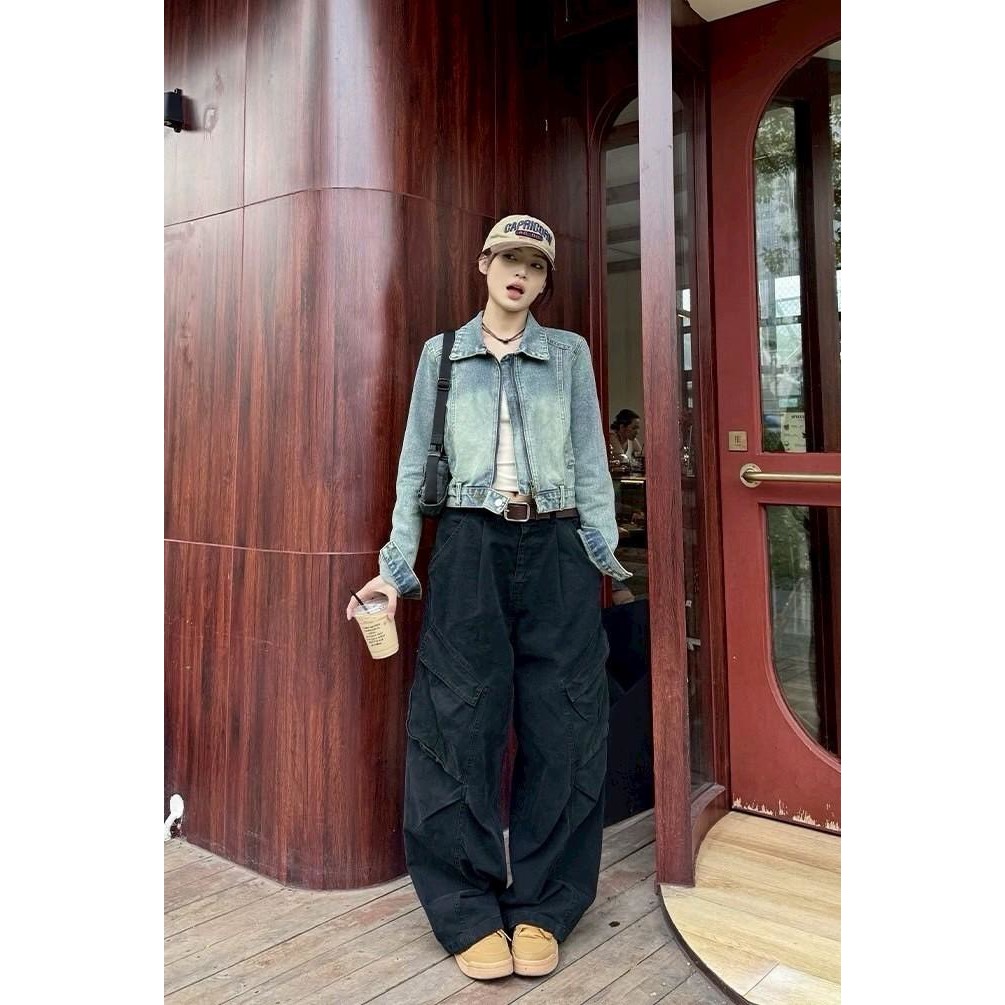 【Rina.space】美式重工工裝彎刀褲/長褲/男友褲/彎刀褲 | 蝦皮購物