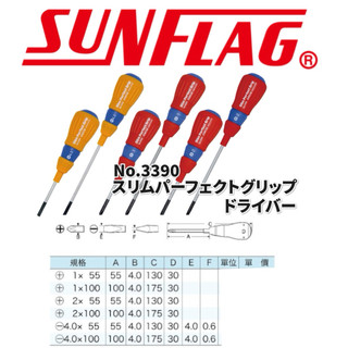 含稅 日本製 SUNFLAG 新龜 NO.3390 細軸 電工起子 螺絲起子 起子 | 蝦皮購物