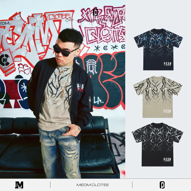 [Conception Select]現貨 MEDM CLOTTEE 漸變荊棘 重磅純棉 落肩寬鬆 短袖 | 蝦皮購物