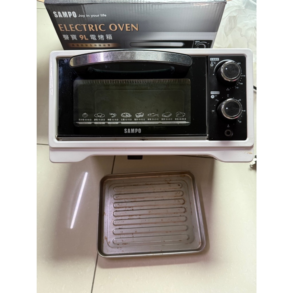 SAMPO 聲寶- 9L旋鈕式定時溫控烘烤電烤箱KZ-XF09(二手) | 蝦皮購物