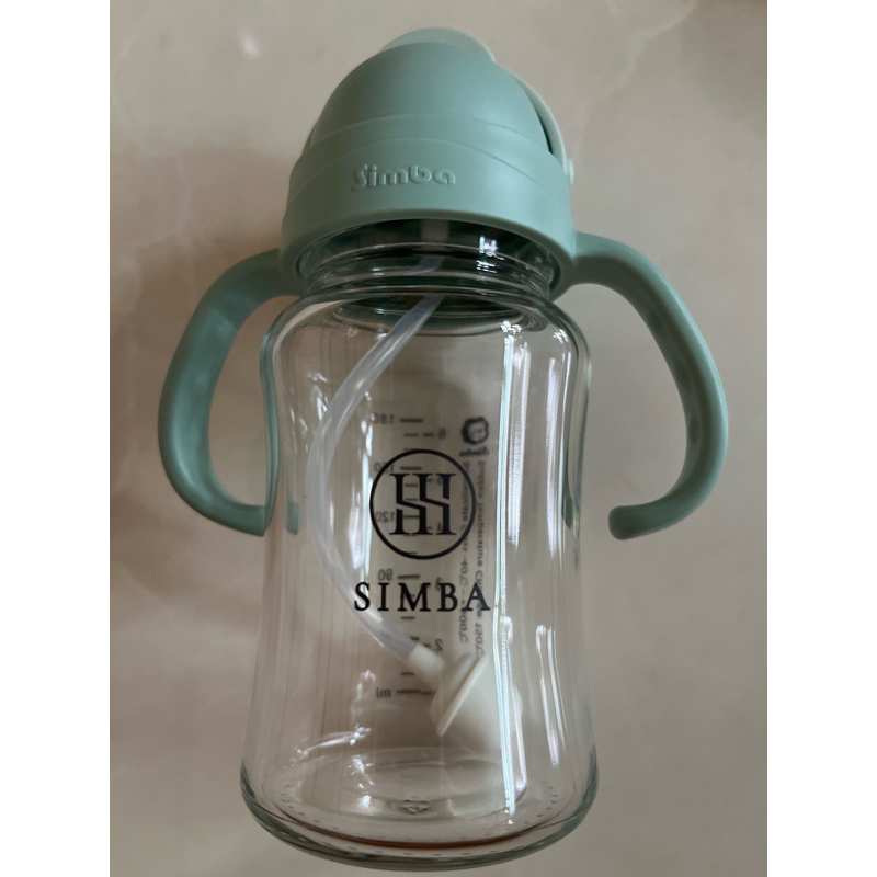【simba 小獅王辛巴】蘊蜜鉑金 防漏滑蓋學習水杯 180ml 玻璃寬口 附滑蓋吸管 | 蝦皮購物