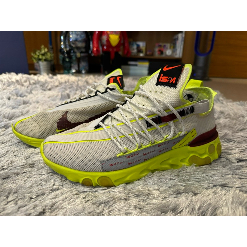 Nike React Runner ISPA US9/27cm 完整盒裝 二手9成新 螢光 機能 網紗 夏日出遊亮點 | 蝦皮購物