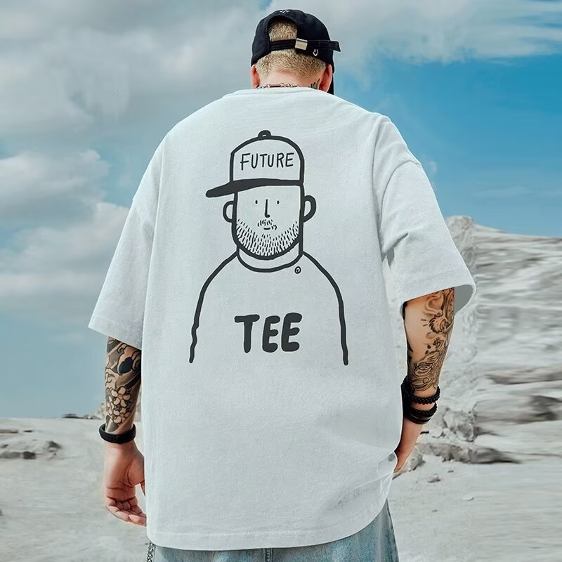 【大碼純棉】100%純棉 8xl 短袖T恤情侶裝 短T 後背帽子男印花 Oversize T恤 休閒 大尺碼 體恤 | 蝦皮購物