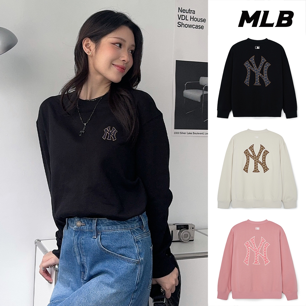 MLB 男女款 背後LOGO 棉質長袖大學T Monogram 紐約洋基隊 (3AMTM0444-三款)【官方旗艦店】 | 蝦皮購物