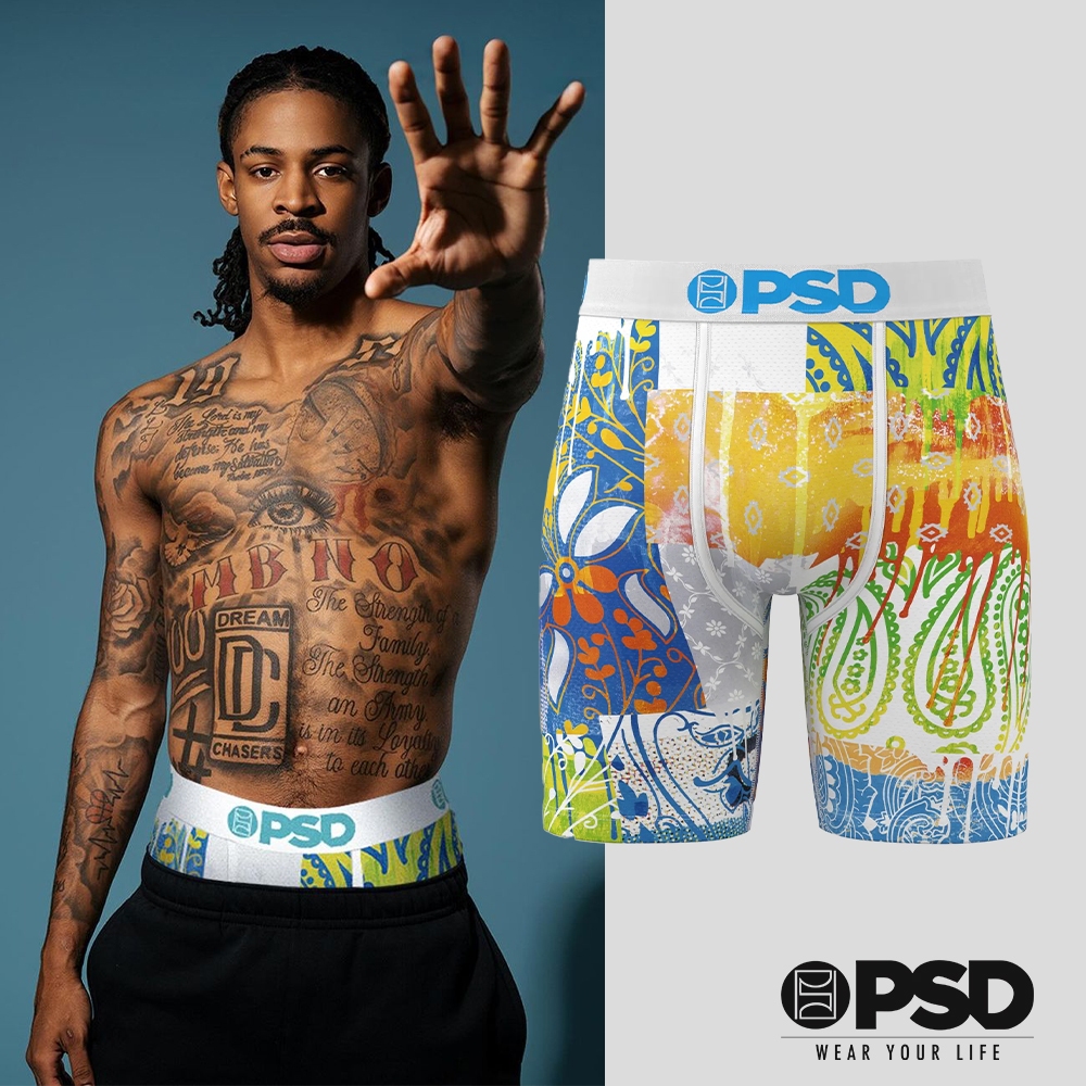【PSD Underwear】JA MORANT-平口四角褲(涼感版型)-炸裂-白色 | 蝦皮購物