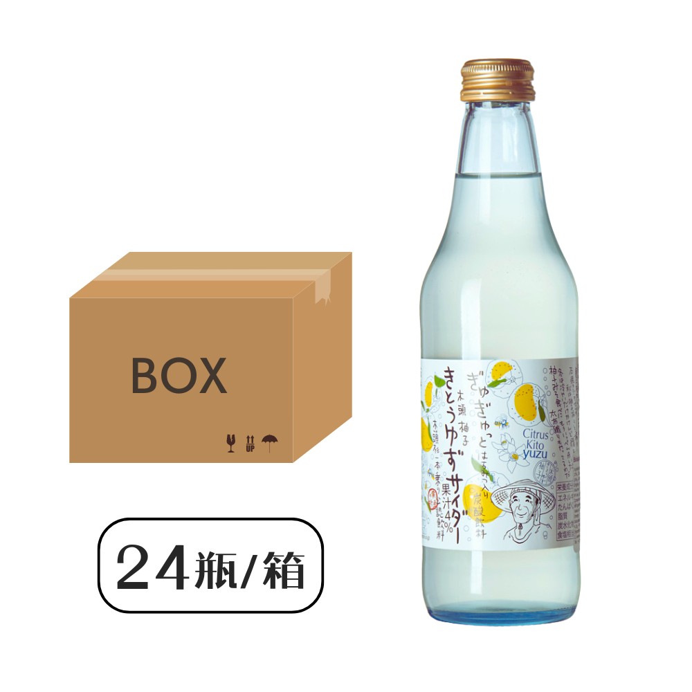 黄金の村 柚子風味氣泡水340ml x 24瓶 日本原裝進口 無添加香料及色素 成箱購買 | 蝦皮購物