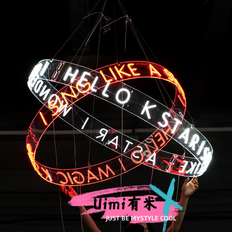 Uimi有米客製 霓虹燈客製 招牌燈箱 ins吊掛圓形發光字訂製 酒吧氛圍led燈牌 壓克力霓虹燈圓環廣告牌 網紅氛圍燈 | 蝦皮購物