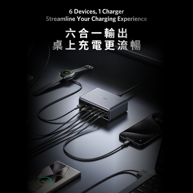 Anker A2683 200W桌面充電器 TypeC USB-A 氮化鎵 集線器 轉接器 充電頭 快充頭 ANK007 | 蝦皮購物