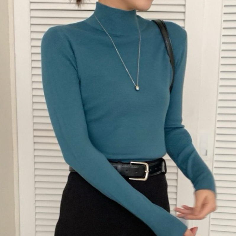 Hello BonBi | 高領坑條針織內搭 9色 內搭 打底衣 針織內搭 | 蝦皮購物