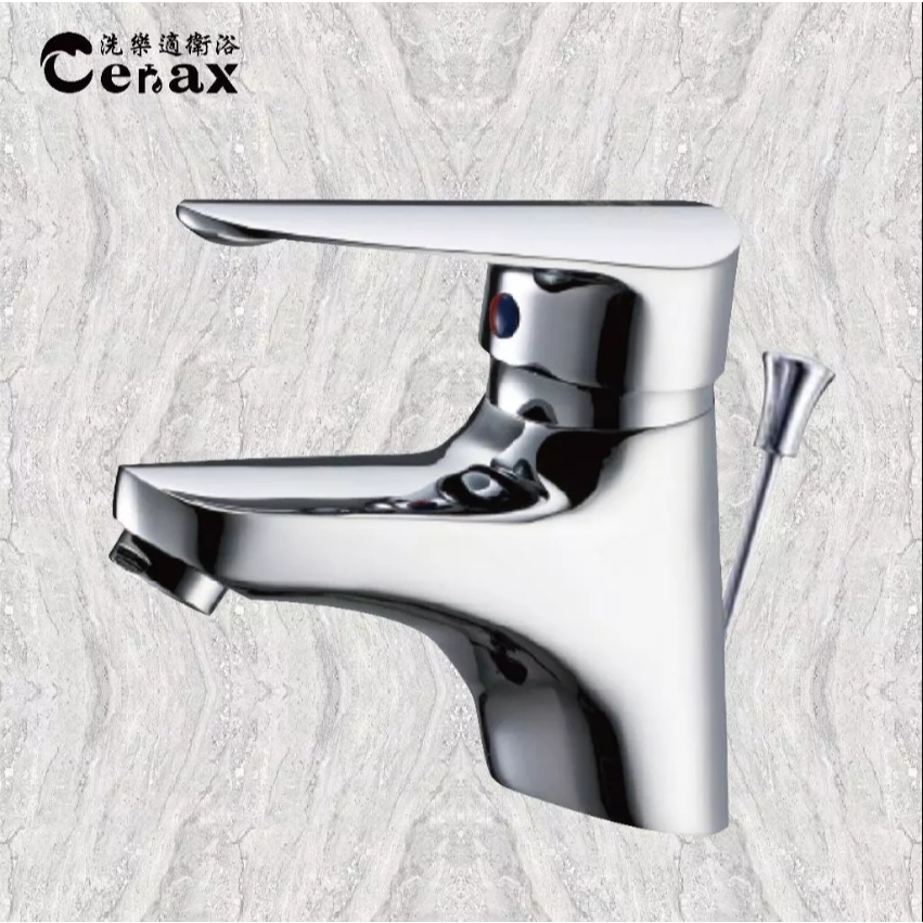 【cerax新北五股】含運 台灣製日本陶瓷芯，冷熱單孔面盆龍頭 拉桿式(K-501) | 蝦皮購物