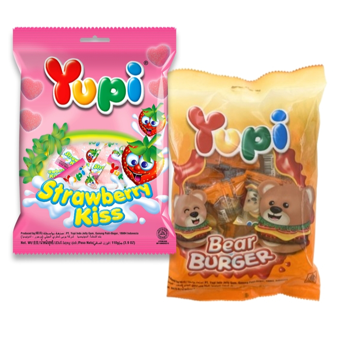 森吉百貨 呦皮 Yupi 草莓之吻 造型軟糖 草莓軟糖 心型軟糖 漢堡熊仔軟糖 漢堡 小熊QQ糖 | 蝦皮購物