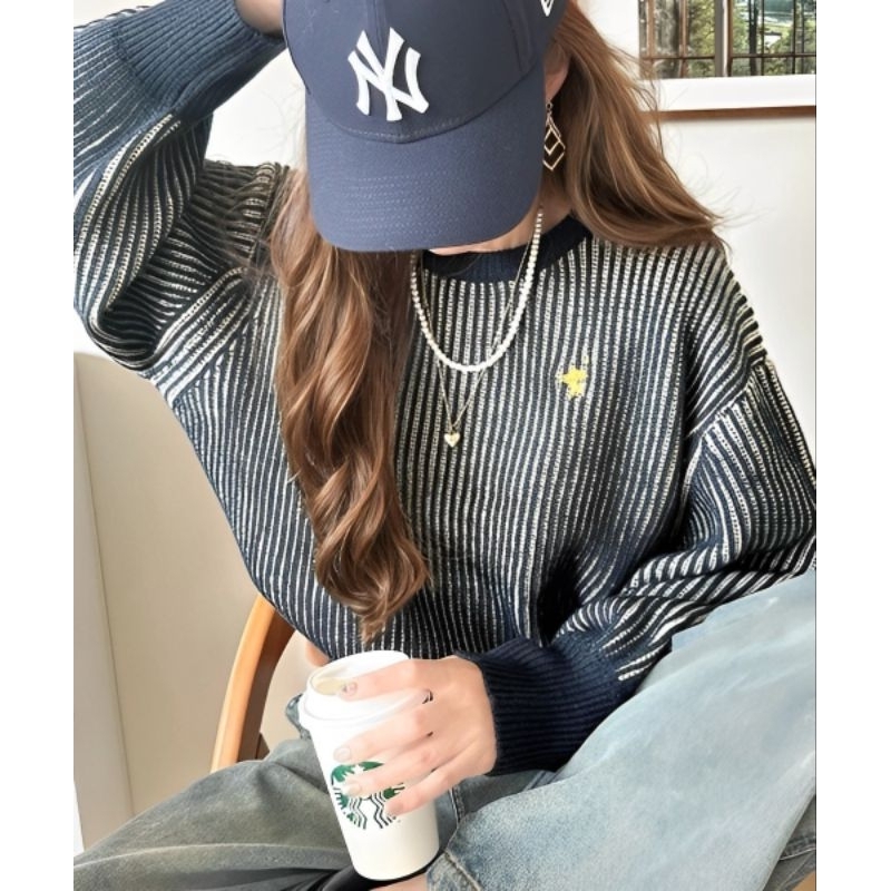 部分現貨 ️安心日貨🇯🇵 [A885]classicalelf 雙色條紋針織毛衣 日貨 日本 選品 非剪標 日本代購 | 蝦皮購物