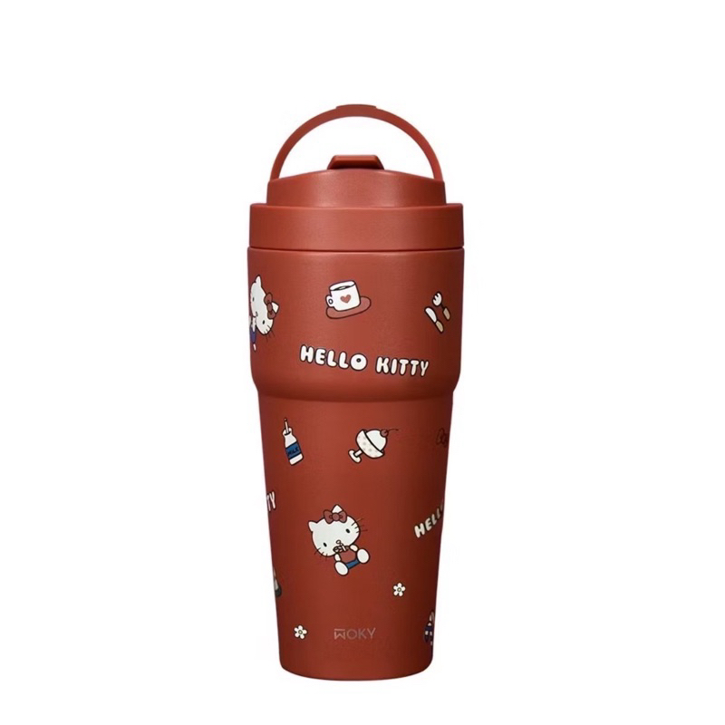 【WOKY X 三麗鷗】Kitty聯名( )渾圓杯770ml(附矽膠粗吸管&彈跳粗吸管)(防漏升級版) | 蝦皮購物