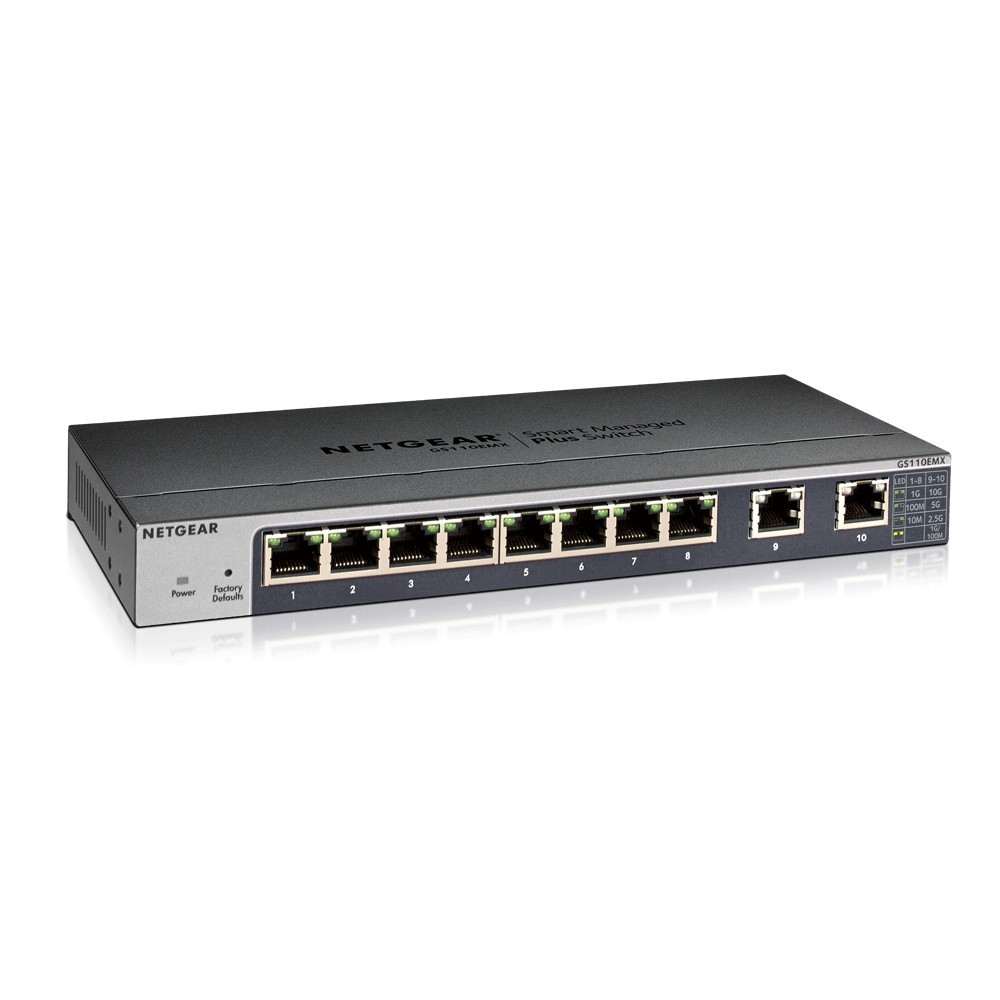 【鄰家好電腦】NETGEAR GS110EMX 8埠1G + 2埠2.5G/5G/10G 簡易型五速交換器 | 蝦皮購物