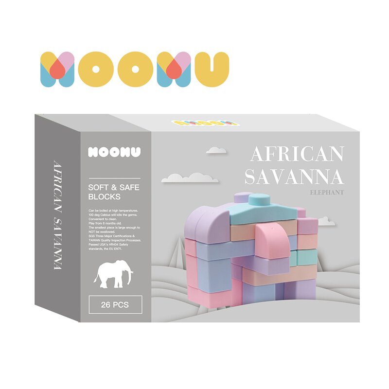 MOOMU 馬卡龍香草軟積木 大象 環保無毒 質地柔軟 安檢合格 淡淡香味 | 蝦皮購物