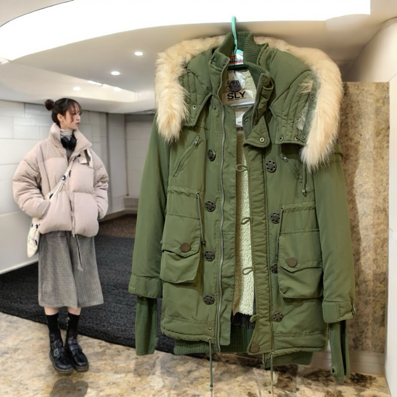 全新正品SLY N3B 日本正貉子毛領羊羔內膽連帽 軍裝 外套 大衣 短版/長版 2號 | 蝦皮購物