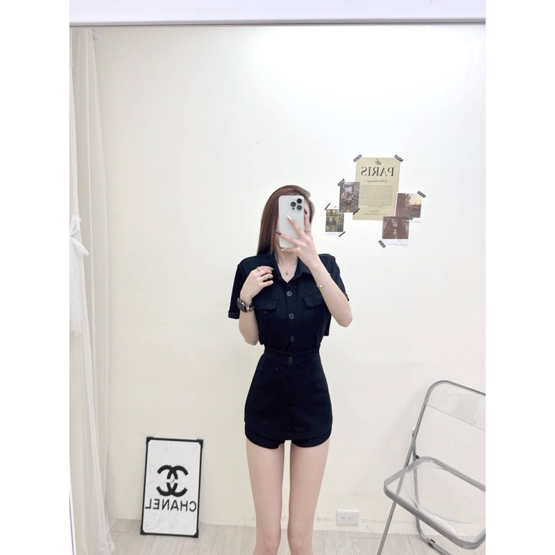 【Y.LLL】｜預購｜太空棉翻領口袋外套+短褲裙set 兩件式套裝 | 蝦皮購物