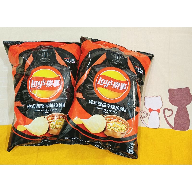 樂事 Lay's 新品上市 期間限定 魷魚遊戲2 超強聯名 韓式濃郁辛辣拉麵口味 洋芋片 59.5g 辛拉麵 現貨秒出 | 蝦皮購物