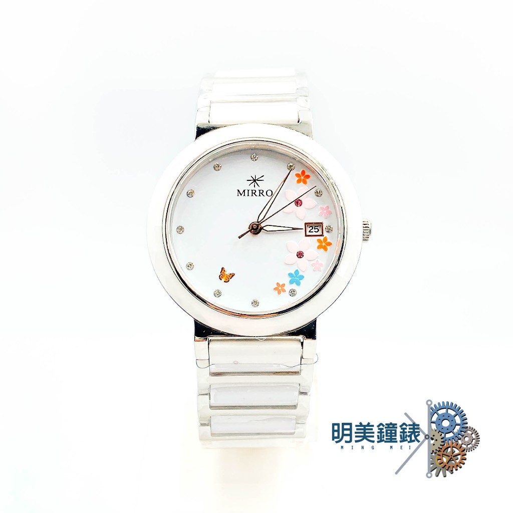MIRRO米羅/6130L-WWW/小清新小花陶瓷腕錶(白X玫瑰金)/明美鐘錶眼鏡 | 蝦皮購物