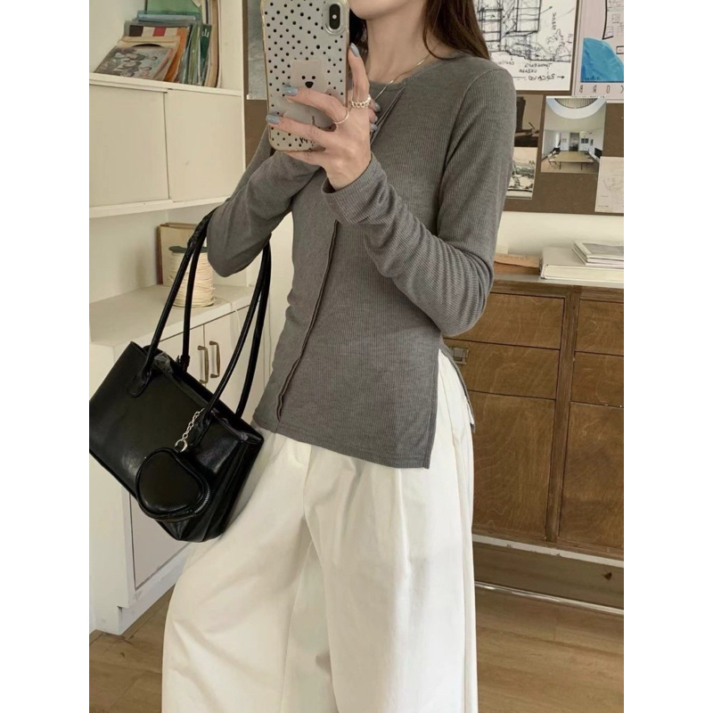 S153.5 - - 韓版拼接素面造型上衣 四色 預購 | 蝦皮購物