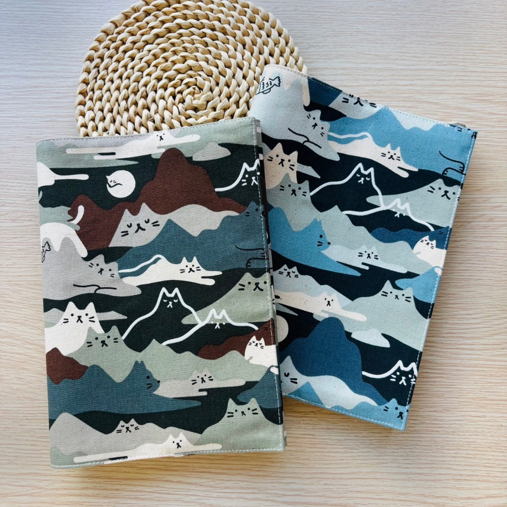 【一期一會】貓貓山脈 手作可調式書衣 A5 25K B6 32K A6 50K 手帳 手札 書衣 書套 布書衣 貓咪 | 蝦皮購物