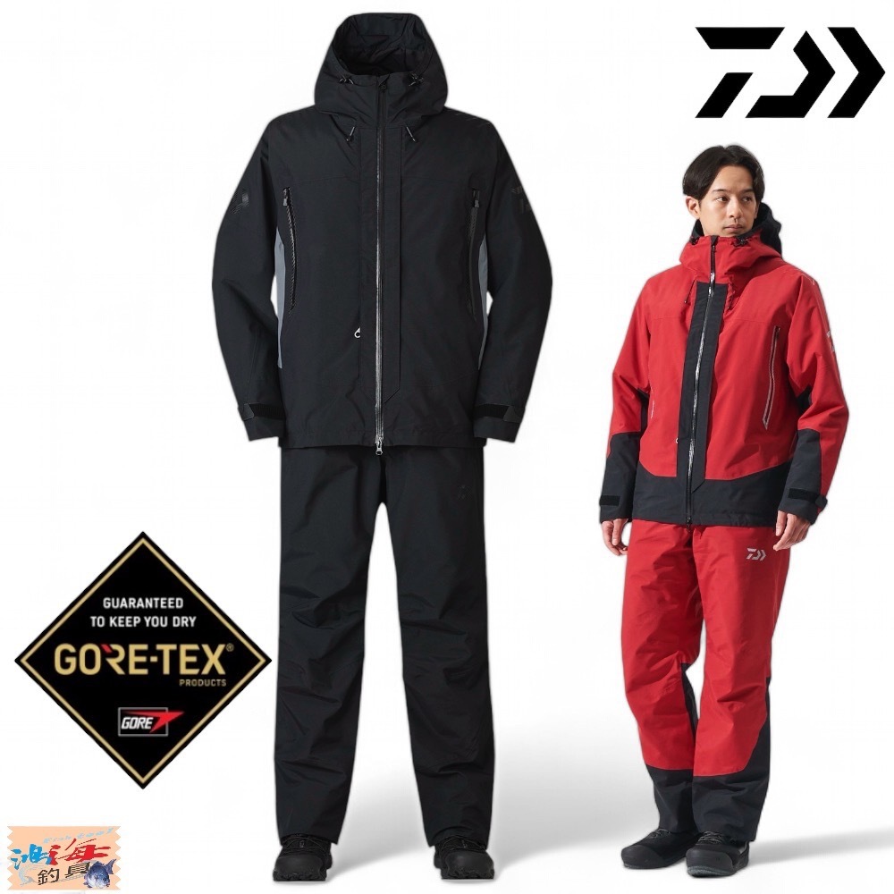 【DAIWA】DW-1824 GORE-TEX 黑色釣魚套裝 (24秋磯款) 雨衣 中壢鴻海釣具館 | 蝦皮購物