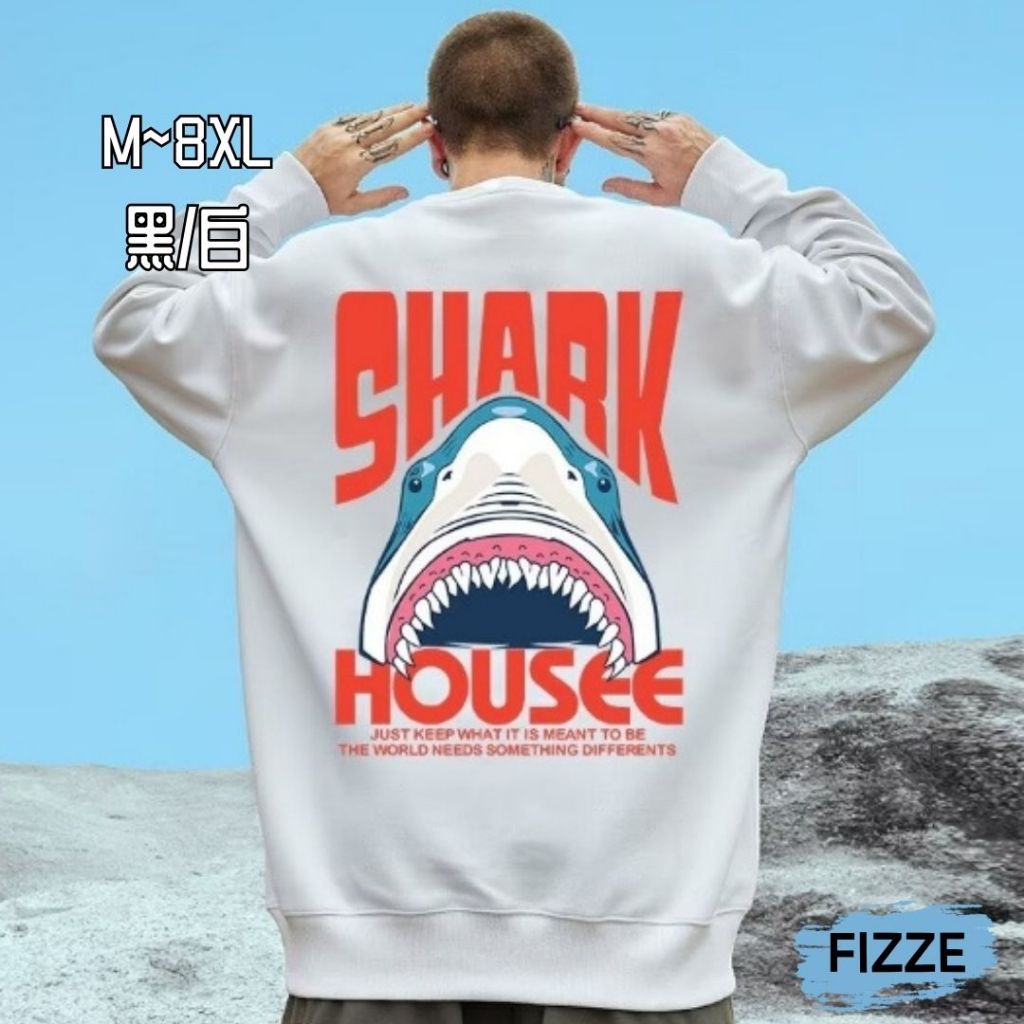 大尺碼M-8XL 圓領大碼上衣 長T 大學T 印花衣服 寬鬆長袖 薄款衛衣 男女情侶百搭 BTDY2036【FIZZE】 | 蝦皮購物