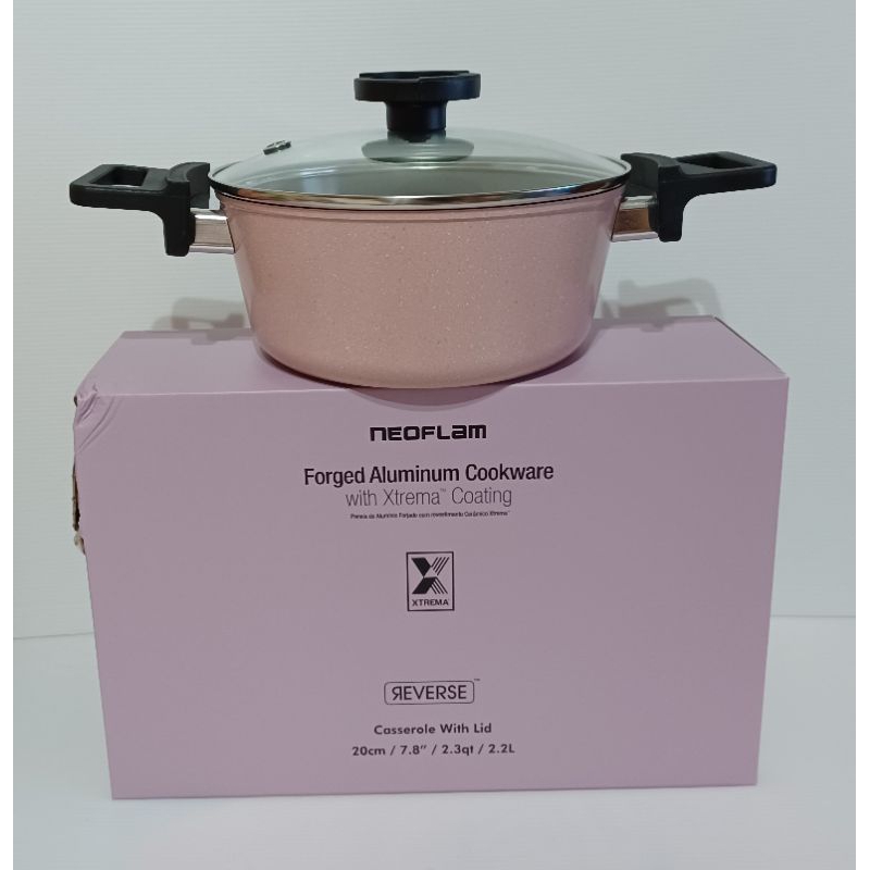 NEOFLAM Reverse 彩色大理石系列 20cm湯鍋(電磁底) 粉色內灰大理石 - 全新 | 蝦皮購物