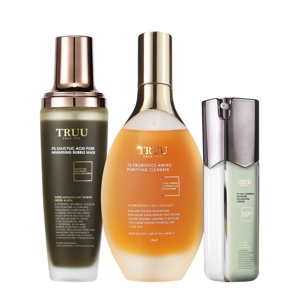【TRUU童】【新品上市】76酵母胺基酸淨膚潔顏露+2%水楊酸毛孔緊緻泡泡面膜+99控油保濕平衡乳 | 蝦皮購物