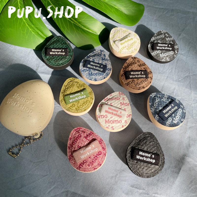 Pupu.shop♡台灣現貨｜毛吉吉 MINI丹寧粉撲 迷你粉撲 毛吉吉粉撲 丹寧粉撲 迷你丹寧 粉撲收納殼 | 蝦皮購物