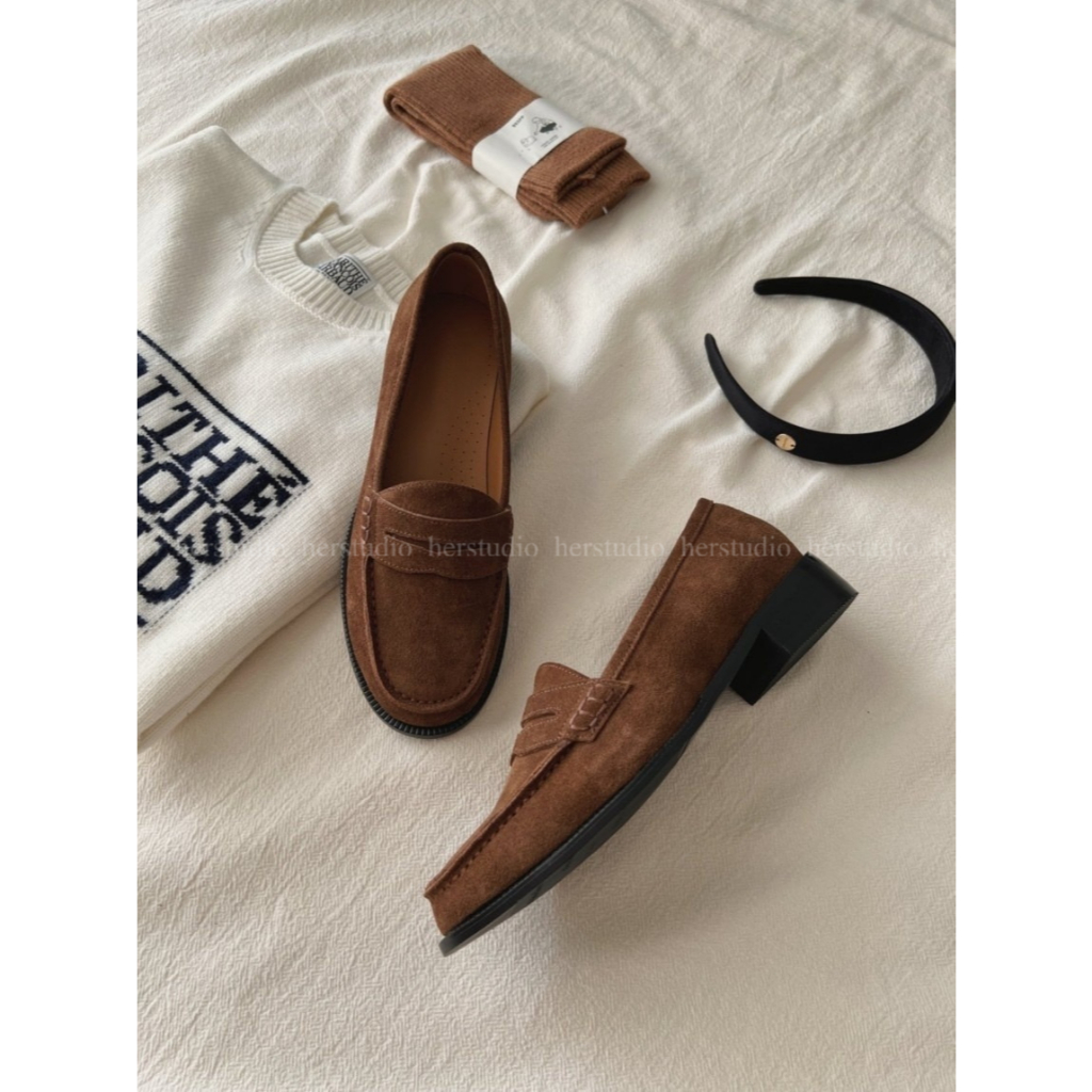 🔥黑色245現貨 HERStudio韓國代購 設計師款經典樂福鞋(2col) | 蝦皮購物