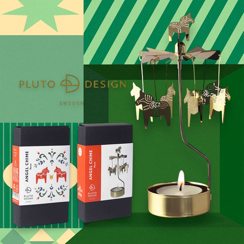 【Aelgmark】PLUTO Design 金色達拉木馬旋轉燭座(附蠟燭) | 蝦皮購物