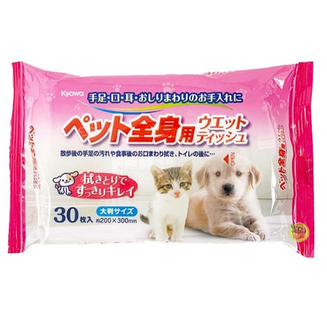 【JPGO】特價-日本製 寵物專用 全身可用清潔濕紙巾 大判 30枚入 | 蝦皮購物