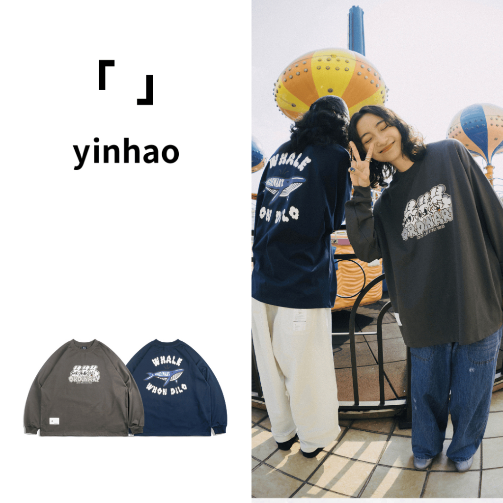 【yinhao】ORDINARY ｜ORDINARY X WHONWHON DILO鯨魚 LOGO 長TEE | 蝦皮購物