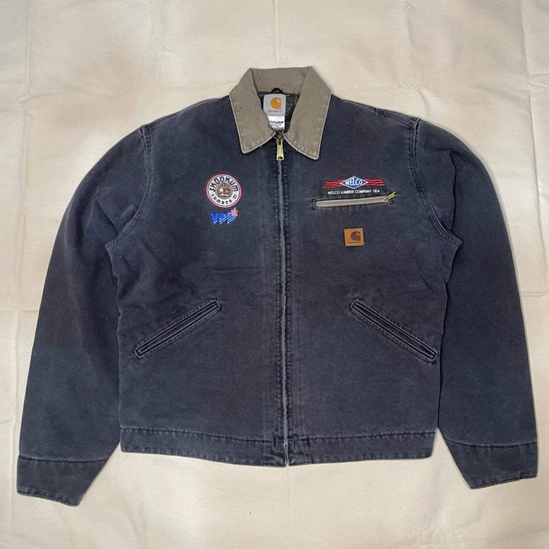 （已售出）Vintage Carhartt J97 PTL Detroit Jacket 底特律夾克 古著 汽油藍 | 蝦皮購物