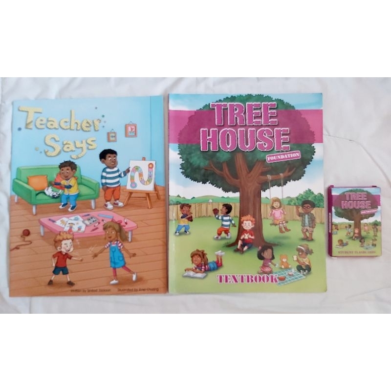 二手 何嘉仁Hess Tree House Foundation TEXTBOOK Teacher says故事書 字卡 | 蝦皮購物
