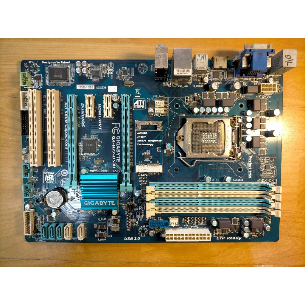 A.1155主機板-技嘉 GA-H77-DS3H DDR3 USB3 SATA3 i7 i5 i3 直購價680 | 蝦皮購物