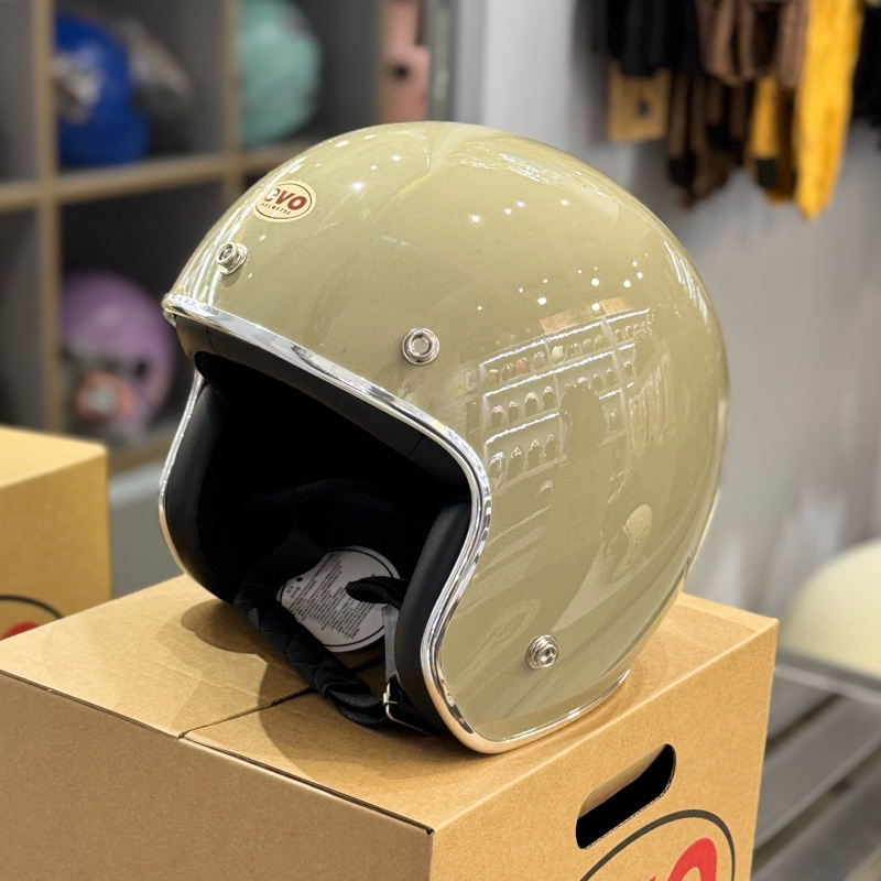 送鏡片 零碼特價出清 山道紳士 EVO CA310 精裝版 銀邊 復古騎士帽 3/4罩 復古安全帽 荒野綠 | 蝦皮購物