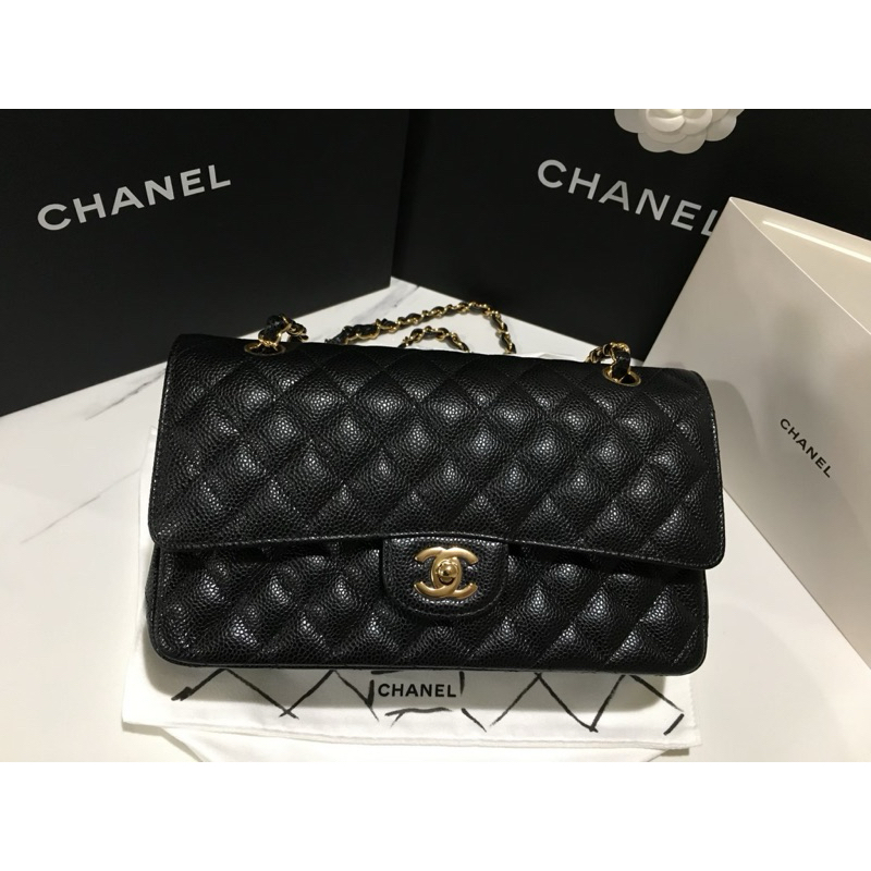 Chanel香奈兒CF23 coco23金釦荔枝牛皮/全新晶片/台灣購證 | 蝦皮購物