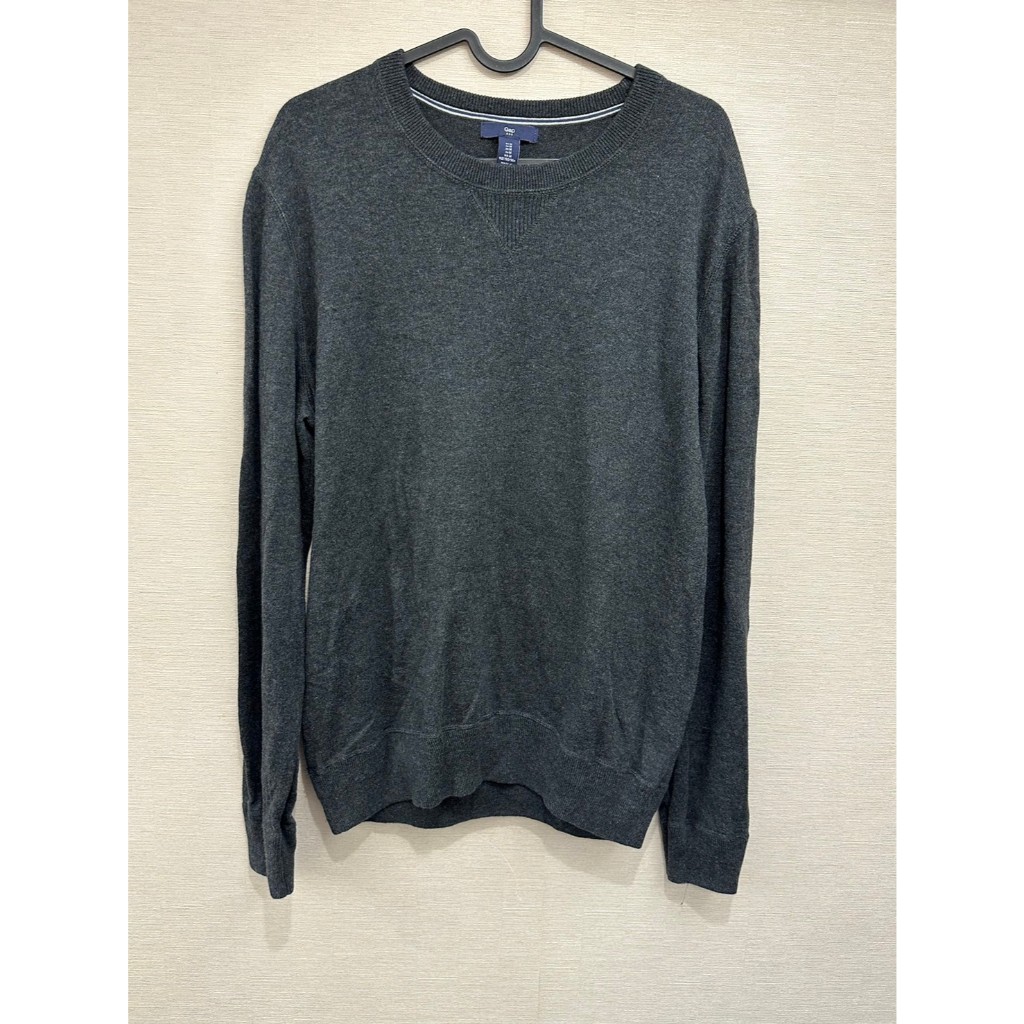 Gap 男款 長袖鐵灰棉質毛衣 size M 180/96A | 蝦皮購物
